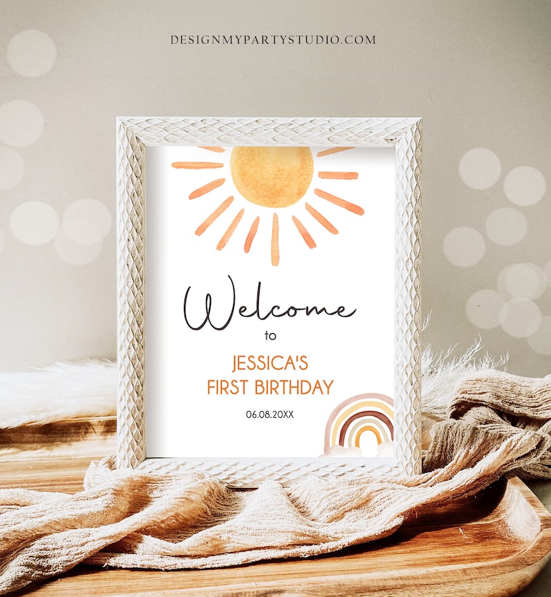 Editable Sunshine Welcome Sign First Trip Around the Sun | Etsy