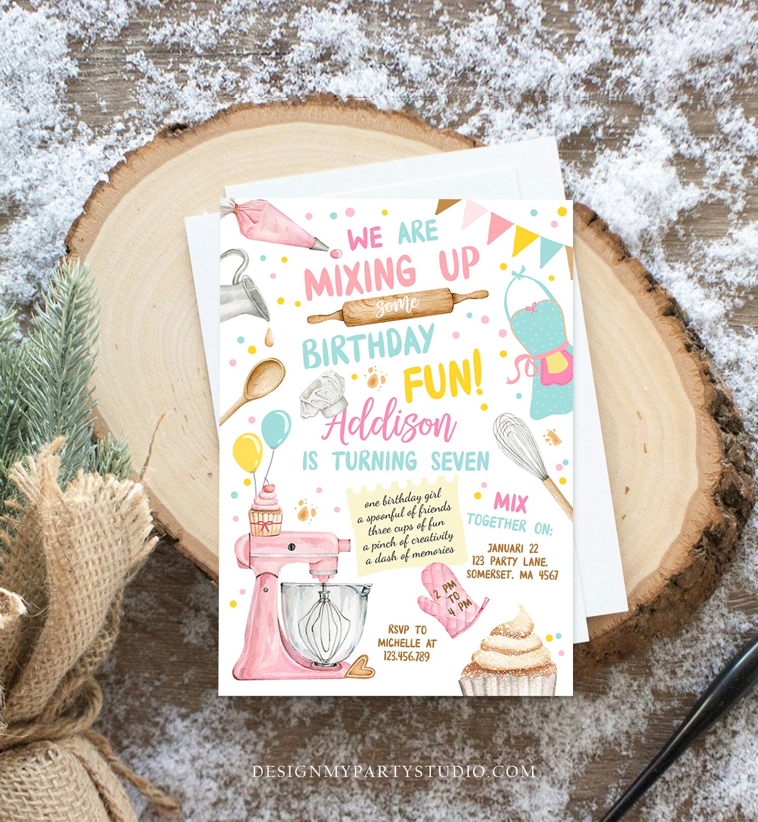 Cupcake Party Cooking Birthday Party Editable Template Baking ...