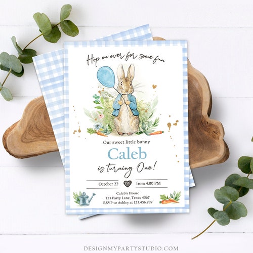 Editable Peter Rabbit Birthday Invitation Boy Bunny Peter - Etsy