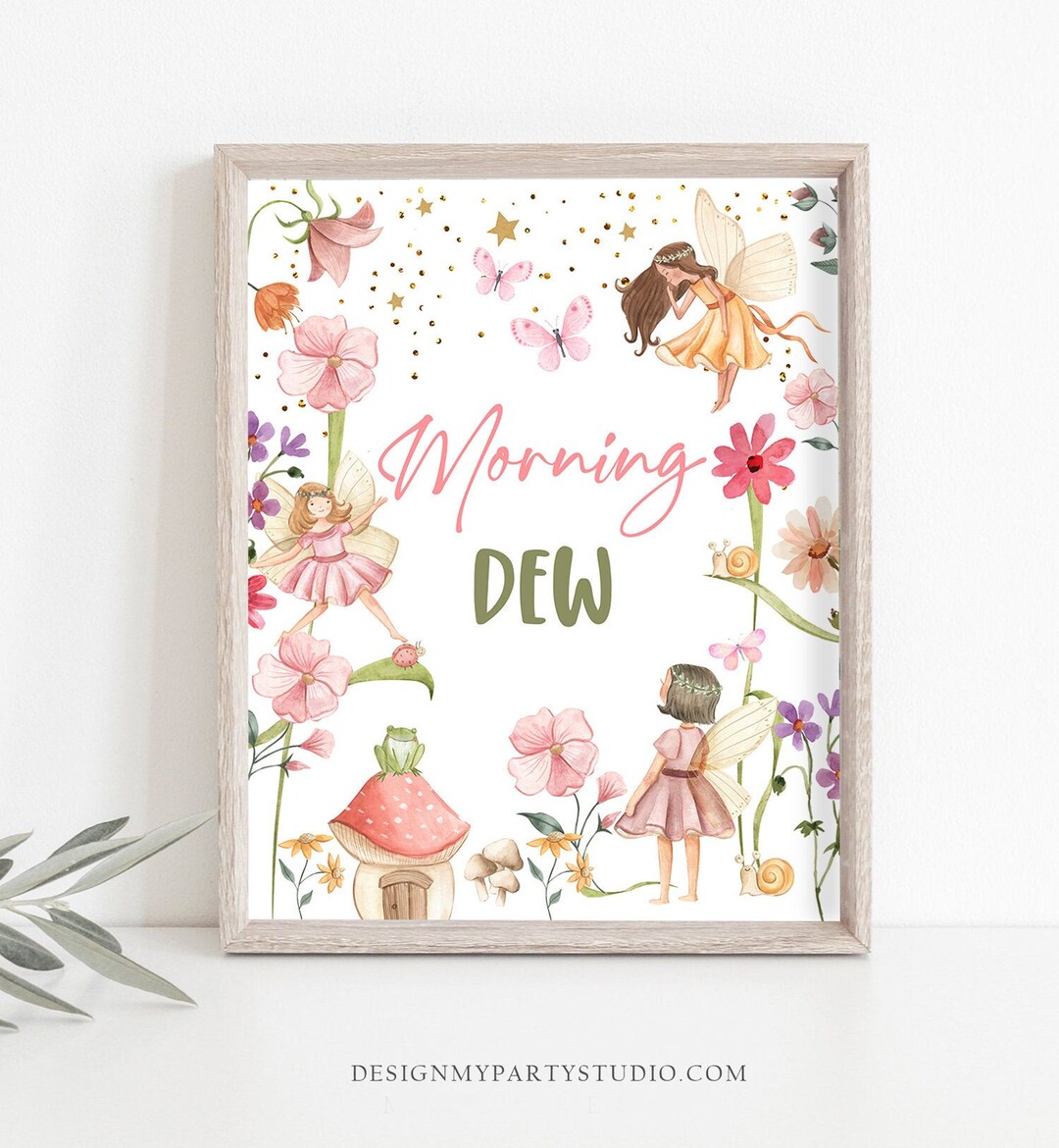 Morning Dew Drinks Sign Fairy Birthday Sign Drink Table Decor Drinks ...