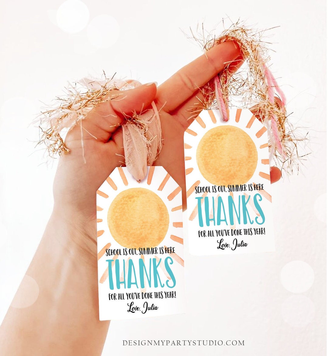 Editable Teacher Appreciation Gift Tags Sunshine Thank You Tag Schools ...