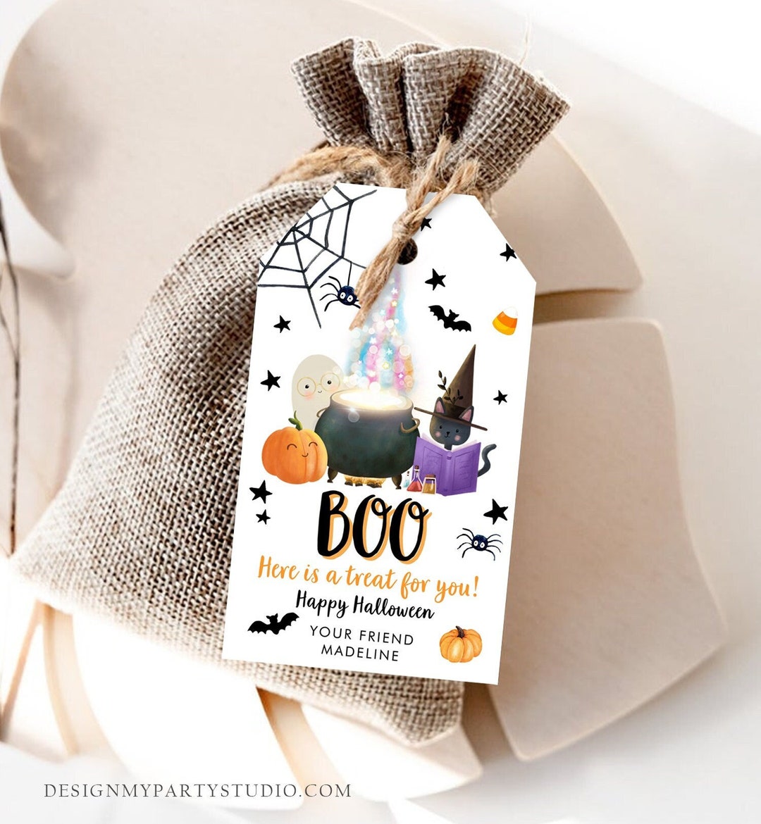 Editable Halloween Favor Tags Boo Gift Tags Costume Party Trick or ...