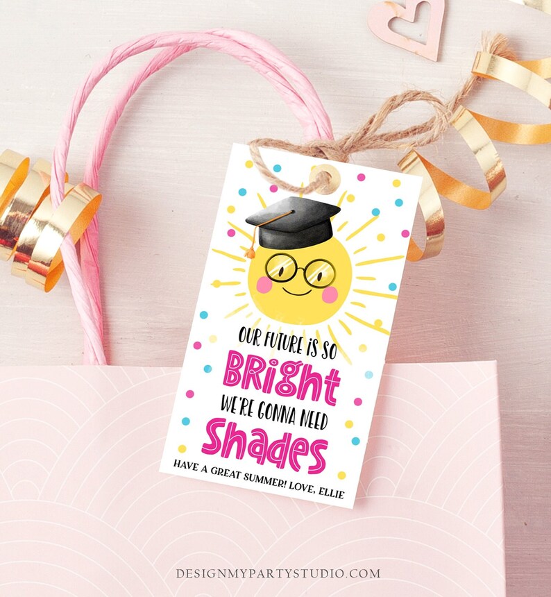 Editable Graduation Favor Tags Teacher Tag Future so Bright - Etsy