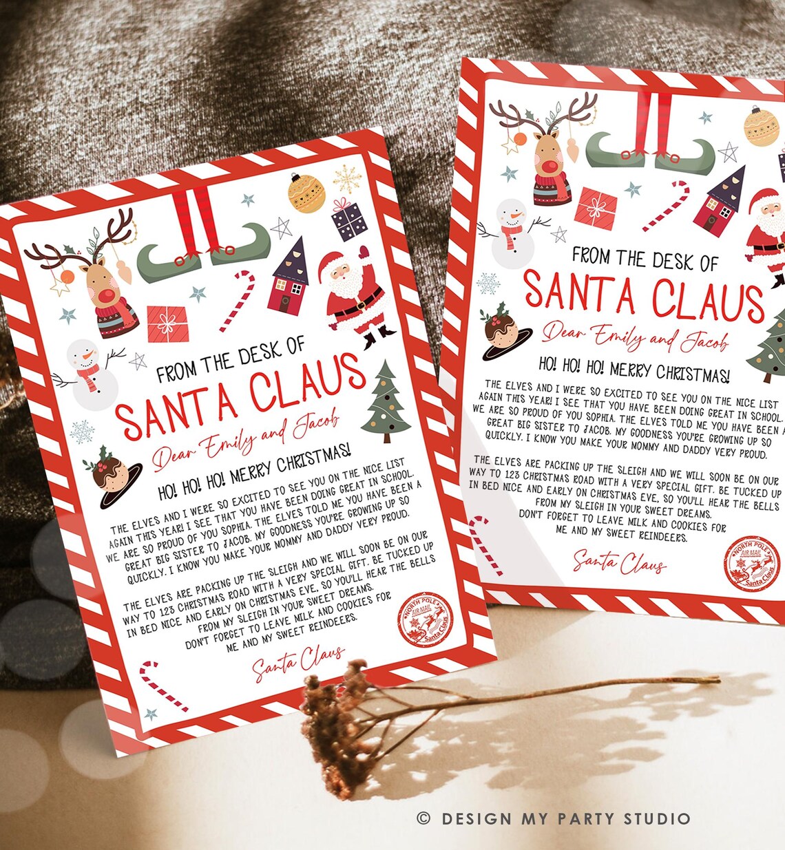 Editable Letter From Santa Claus From the Desk of Santa Christmas Eve ...