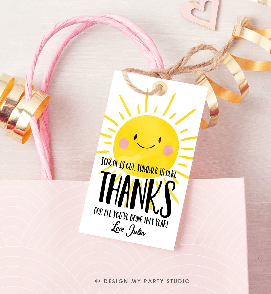 Editable Summer Teacher Appreciation Gift Tag Kids Your Turn to Relax ...