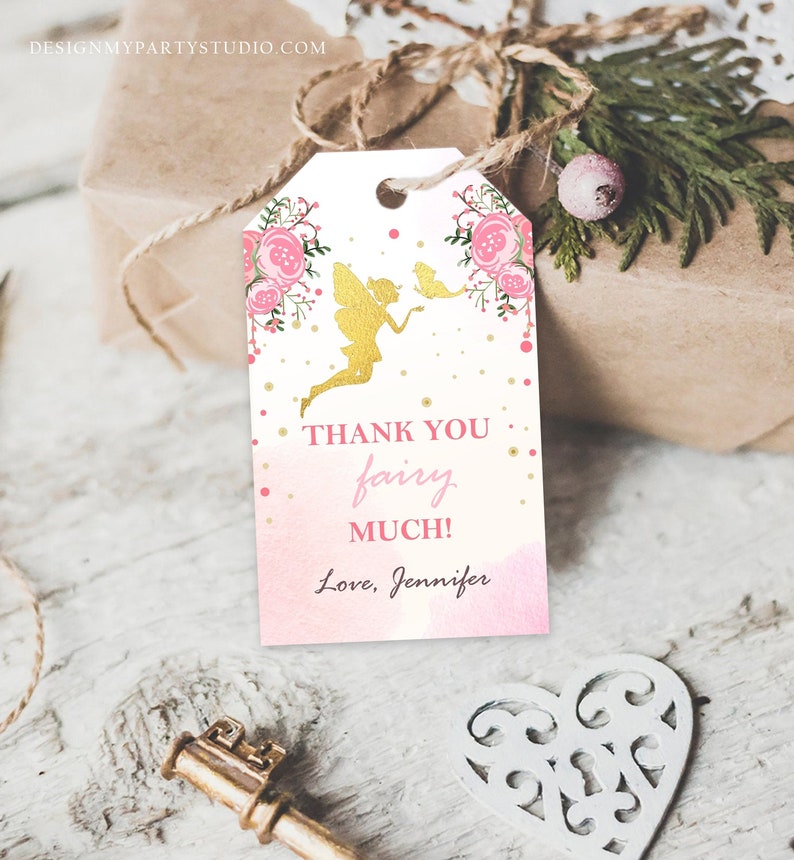 Editable Fairy Favor Tags Fairy Thank You Tags Magical Fairy - Etsy