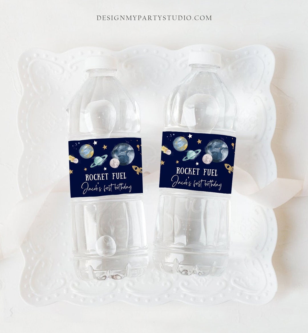 Editable Outer Space Water Bottle Labels Galaxy Party Decor Space ...