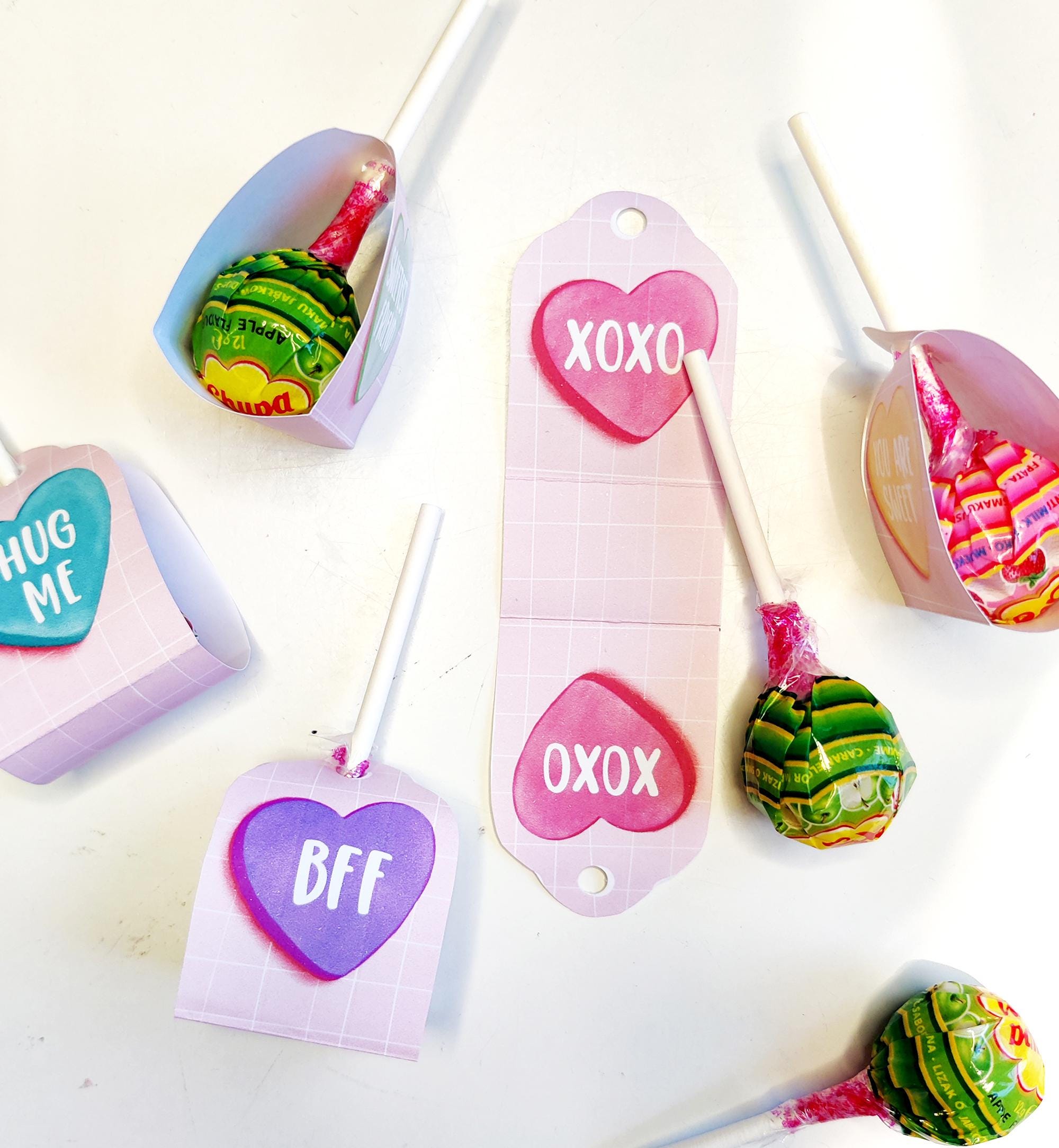Editable Valentine's Day Lollipop Tags Valentine Gift Tag Candy Hearts ...