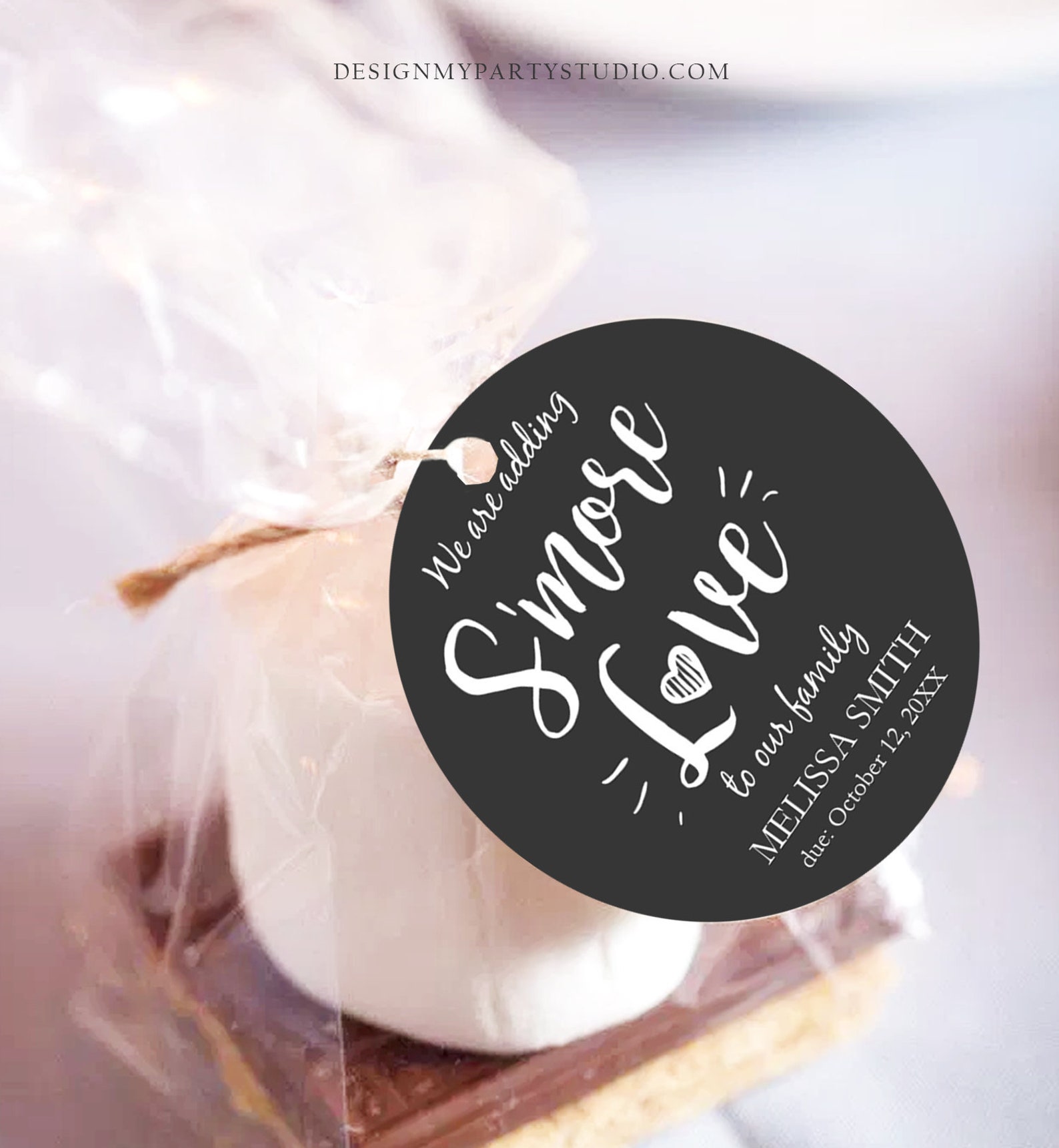 Editable Smore Love Favor Tag We Are Adding S'more Love to - Etsy
