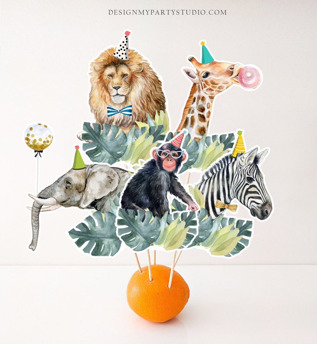 Printable Party Animals Centerpieces Safari Animals Birthday Party ...