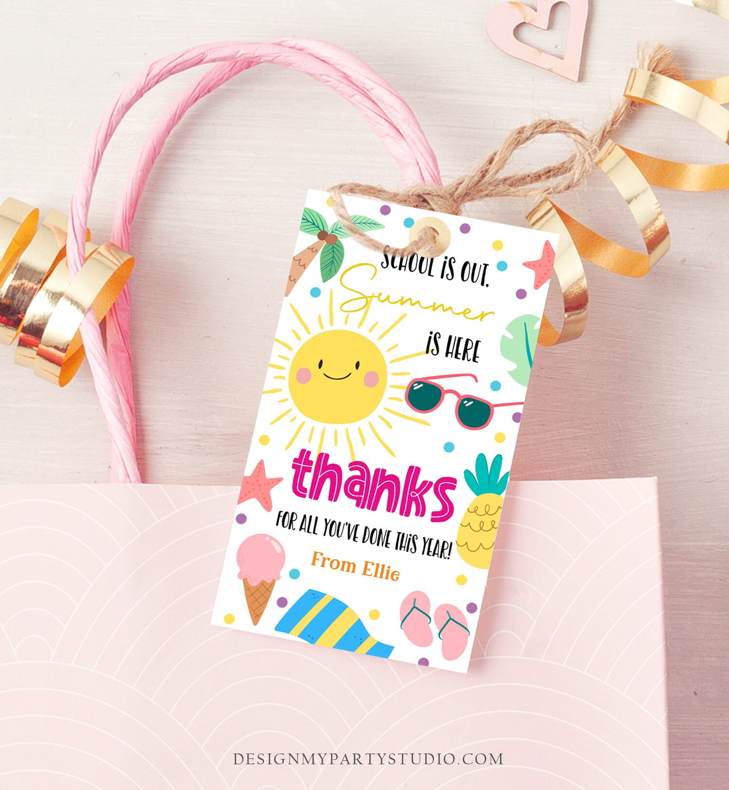 Editable Teacher Appreciation Gift Tags Sunshine Thank You Tag School ...