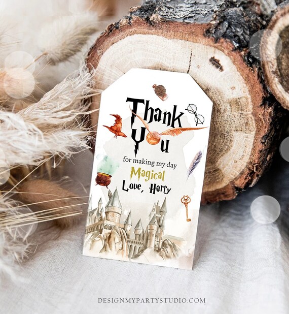 Editable Wizard Favor Tags Wizard Thank You Tag Wizard Birthday Gift ...