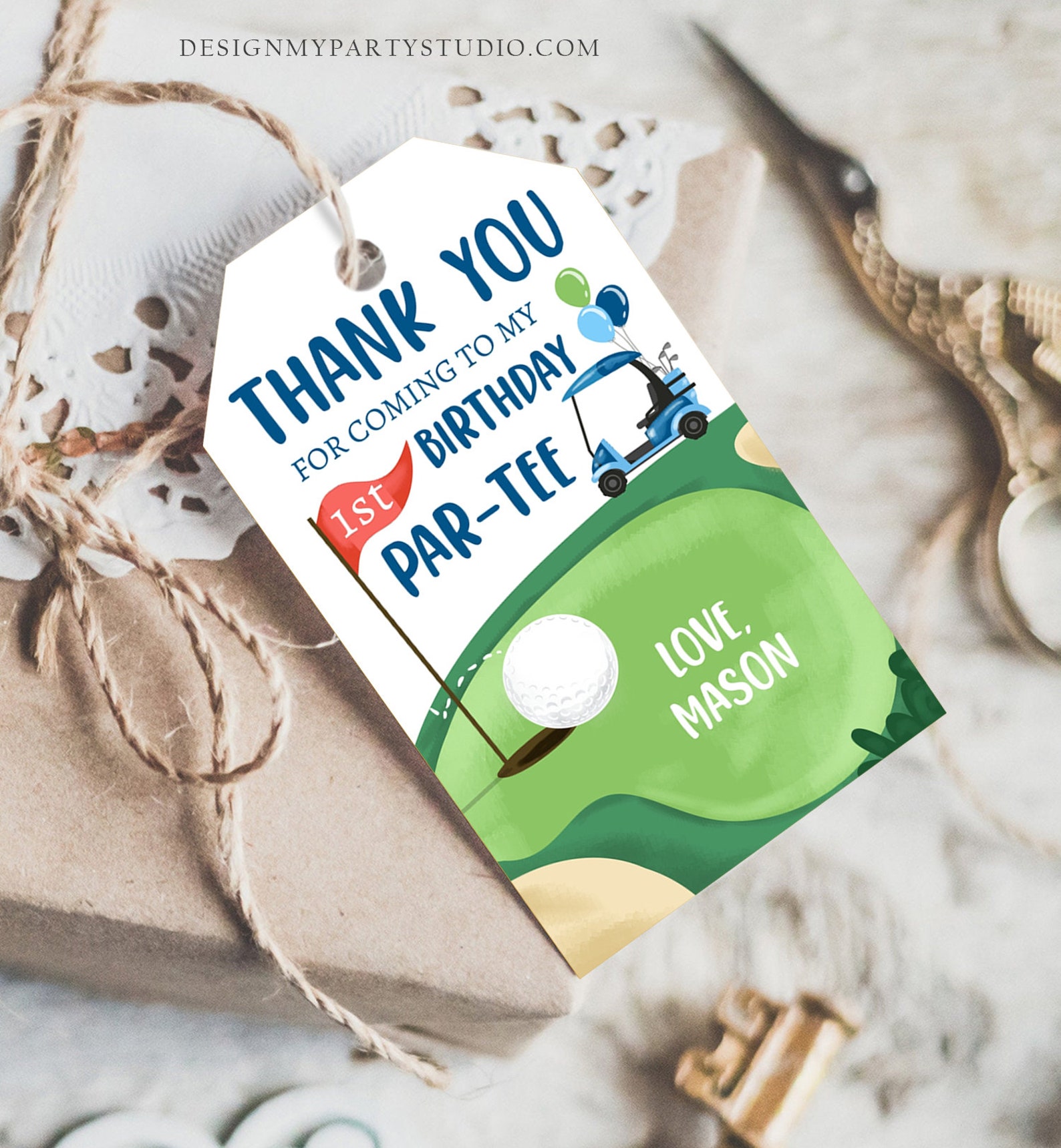 Editable Golf Favor Tags Golf Thank You Par-tee Tags Golfing Birthday ...