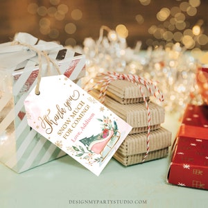 Editable Sleigh Favor Tags Holiday Gift Tags Winter Merry Christmas ...