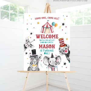 Editable Circus Welcome Sign Carousal Birthday Sign Carnival Welcome ...