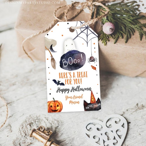 Editable Halloween Favor Tags Boo Gift Tags Costume Party - Etsy