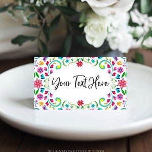 Editable Fiesta Cactus Food Labels Fiesta Party Place Card Tent Card ...