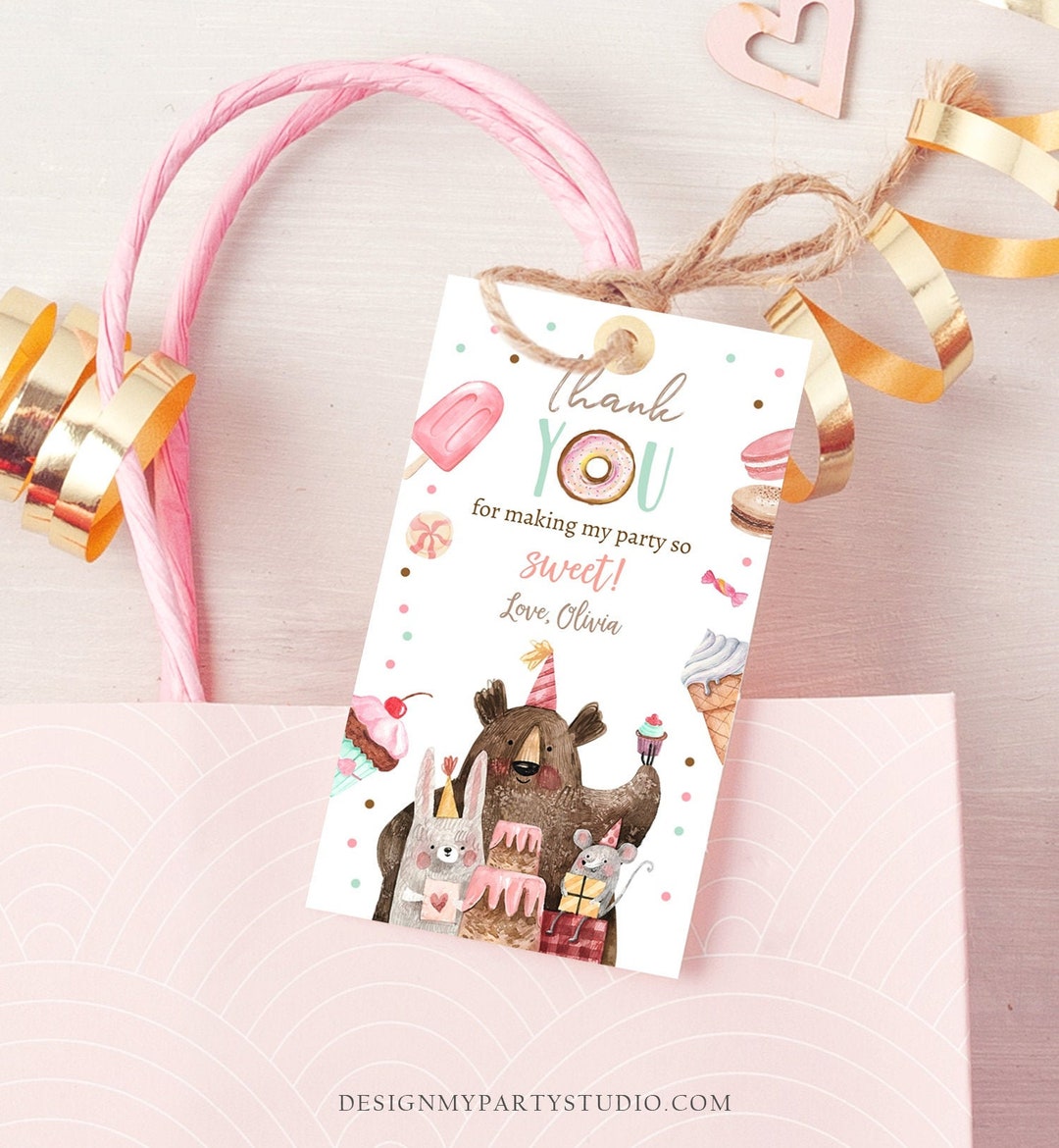 Editable Sweet Celebration Thank You Tags Sweet Shoppe Candy Sweets ...