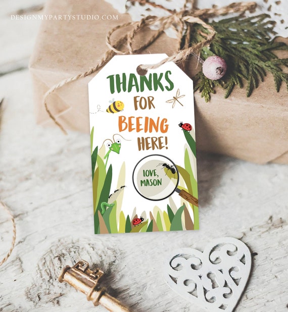 Editable Bug Favor Tags Bug Birthday Bugs Thank you tags Label Bug ...