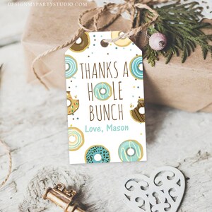 Editable Donut Favor Tags Tags Donut Birthday Donut Thank You Tags A ...