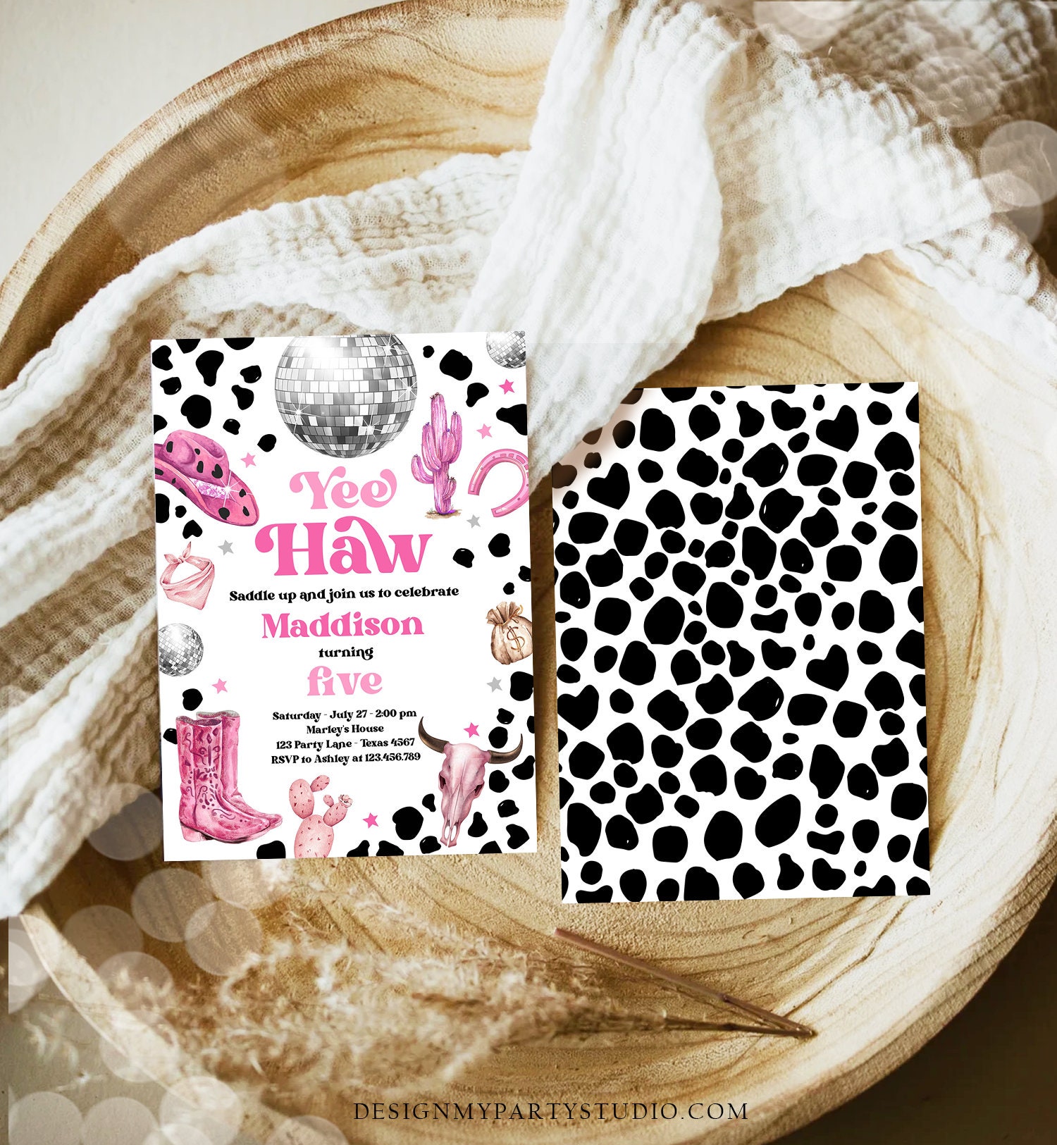 Editable Space Cowgirl Birthday Party Invitation Disco Cowgirl - Etsy