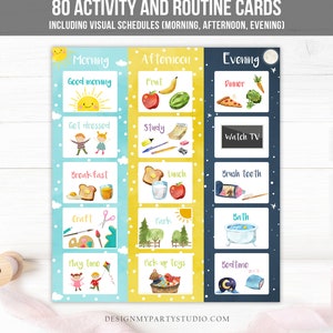 Visual Schedule Kids Daily Routine Chart 80 Cards Chores School ...