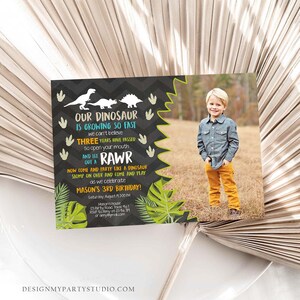 Editable Dinosaur Birthday Invitation Dino Dig Party Prehistoric Boy ...
