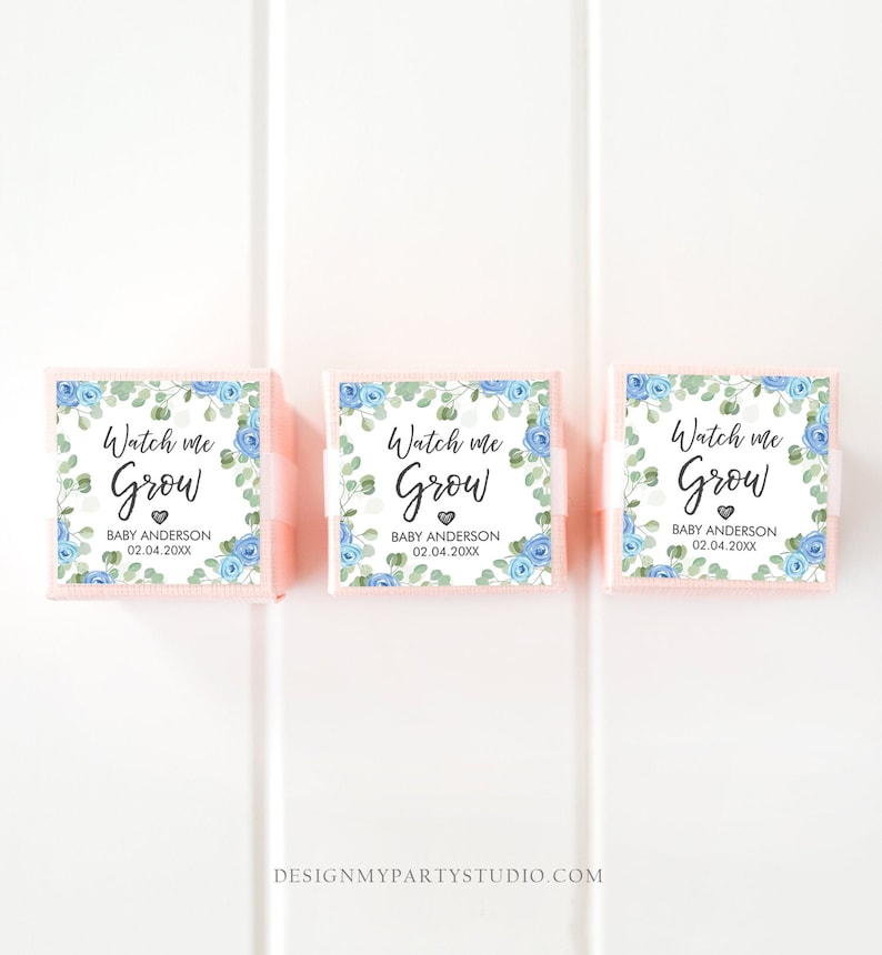 Editable Watch Me Grow Tags Baby Shower Favor Tags Plant Tags - Etsy