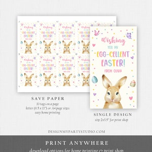 Editable Easter Gift Tags Egg-cellent Teacher Appreciation Classroom ...