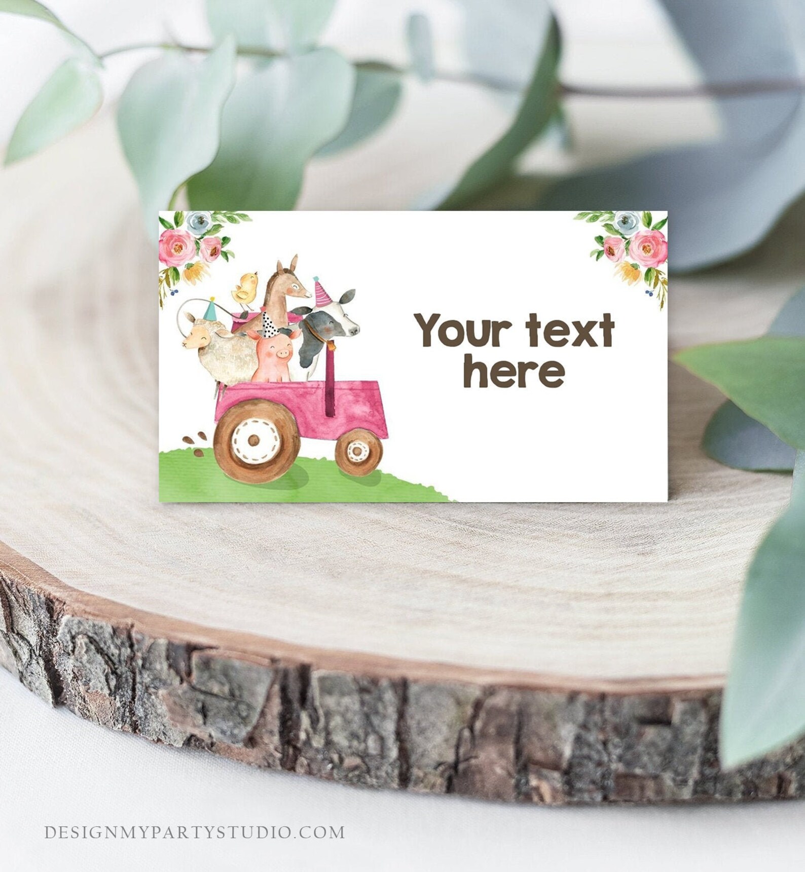 Editable Farm Animals Food Labels Barnyard Birthday Food Cards - Etsy