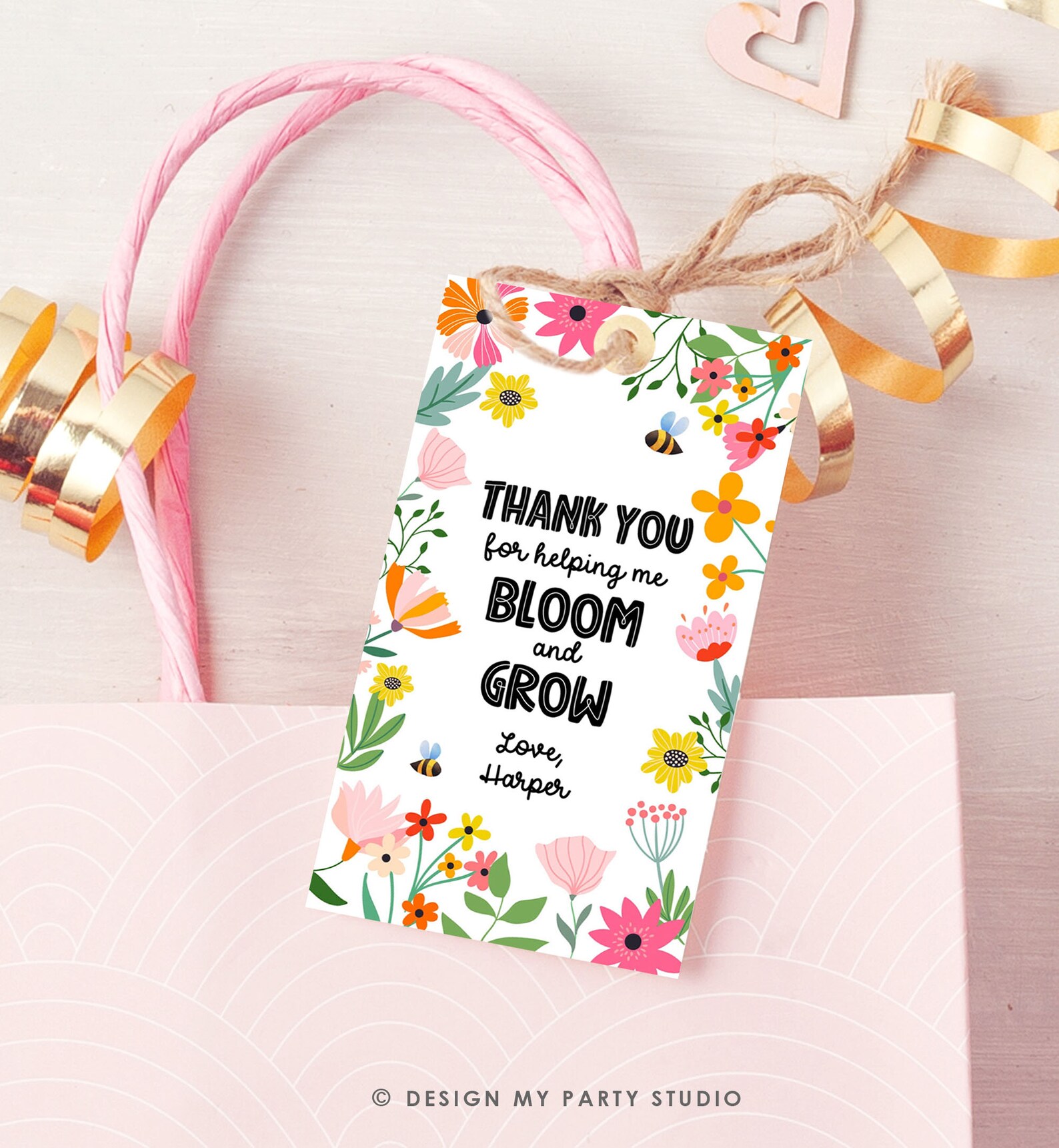 Editable Teacher Appreciation Tags Thank You for Helping Me Bloom Plant ...