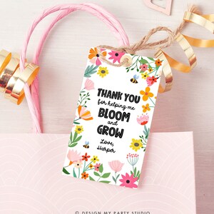 Editable Teacher Appreciation Tags Thank You for Helping Me Bloom Plant ...