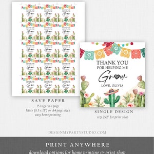 Editable Teacher Appreciation Favor Tags Thank You for Helping Me Grow ...