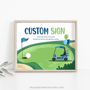 Editable Custom Sign Golf Birthday Party Sign Hole in One Birthday Par ...