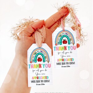 Editable Teacher Appreciation Tags Teacher Tag Thank You Gift End of ...