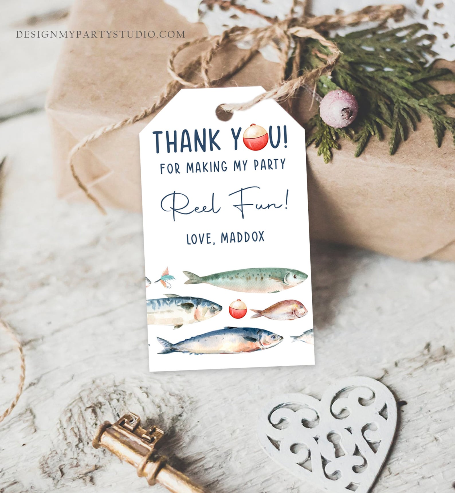 Editable Fishing Birthday Favor Tags Fishing Favors Thank You Tags the ...