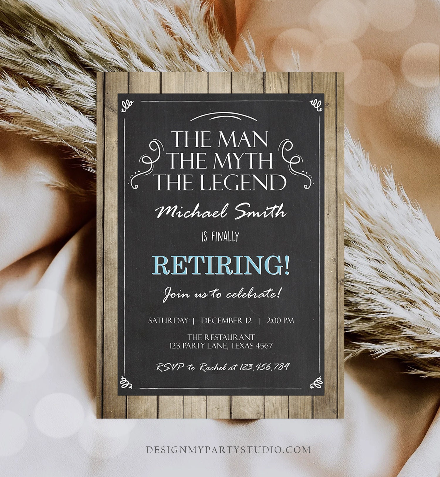 Editable the Man the Myth the Legend Invitation Retirement - Etsy UK