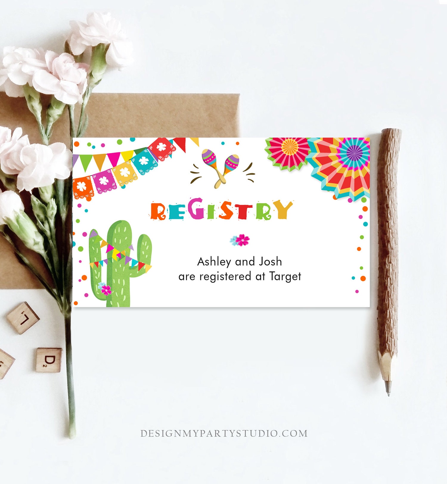 Editable Fiesta Insert Card Registry Card Enclosure Card Baby - Etsy