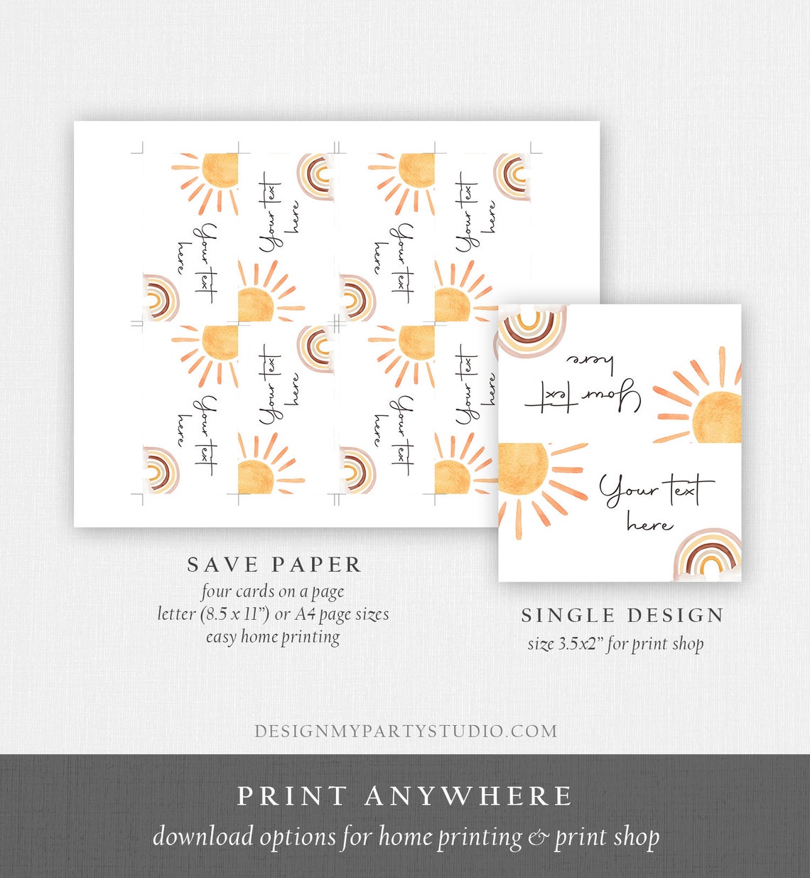 Editable Food Labels Sun Birthday Boho Sun Food Labels Place - Etsy