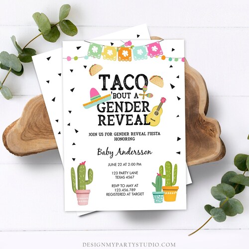 Editable Taco 'bout a Baby Gender Reveal Invitation - Etsy
