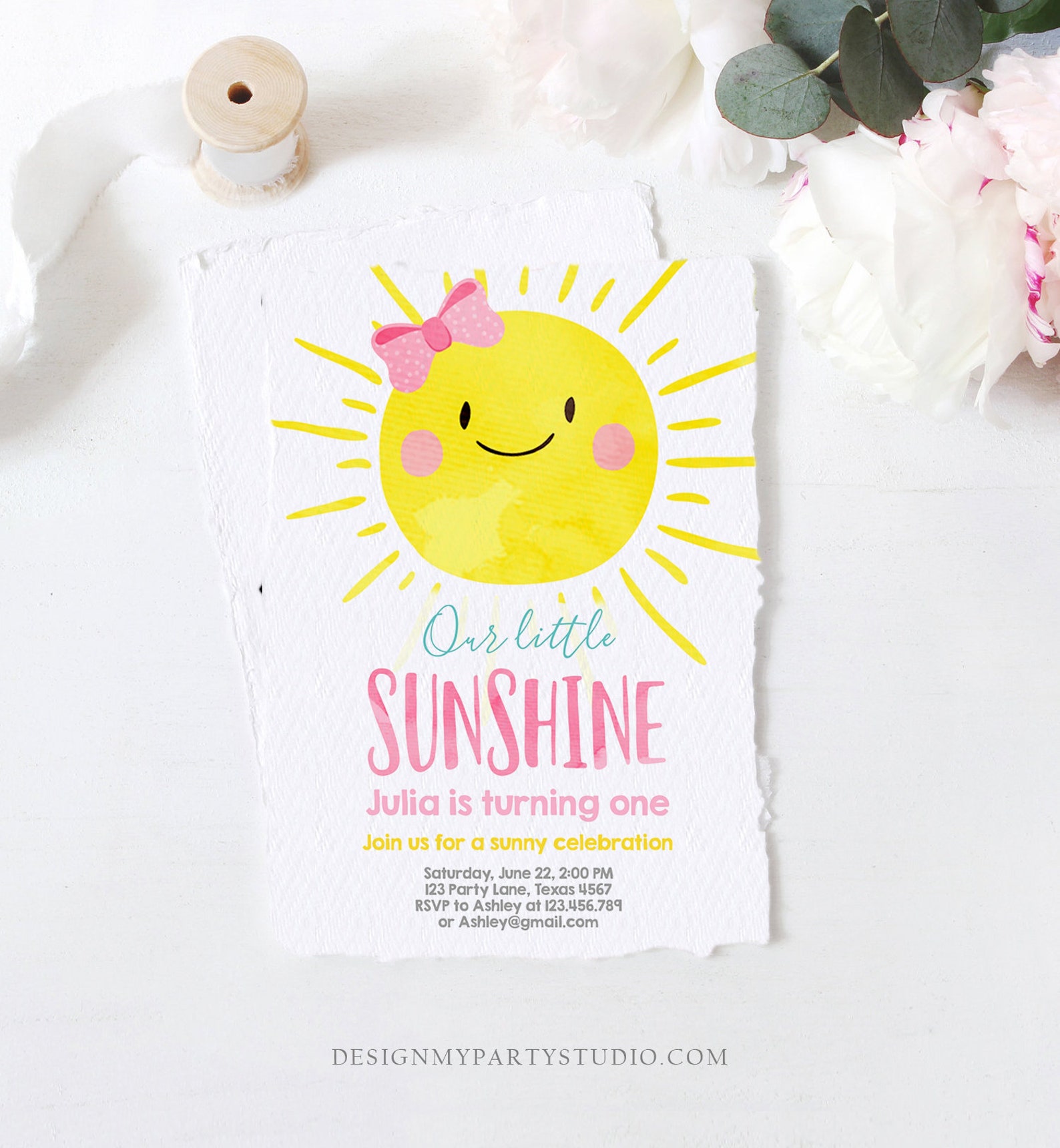 Editable Our Little Sunshine Birthday Invitation You Are My - Etsy