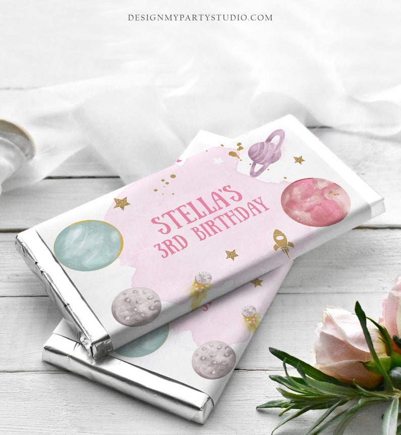 Editable Outer Space Chocolate Bar Labels Candy Bar Wrapper Planets ...