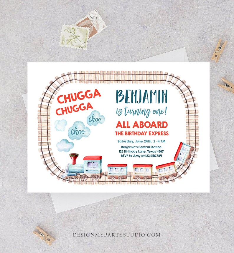Editable Train Birthday Invitation Vintage Train Party Train | Etsy