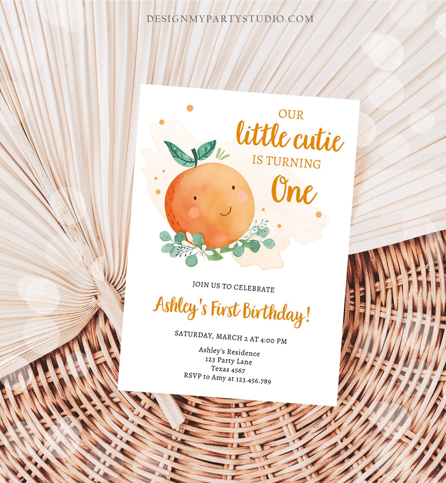 Party Décor Banners & Signs 007 EDITABLE Little Cutie Citrus Birthday ...