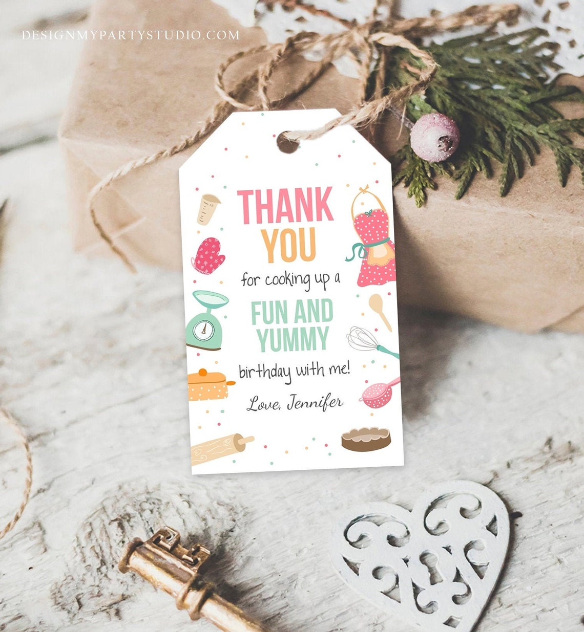 Editable Cooking Favor Tags Tags Baking Birthday Thank You | Etsy