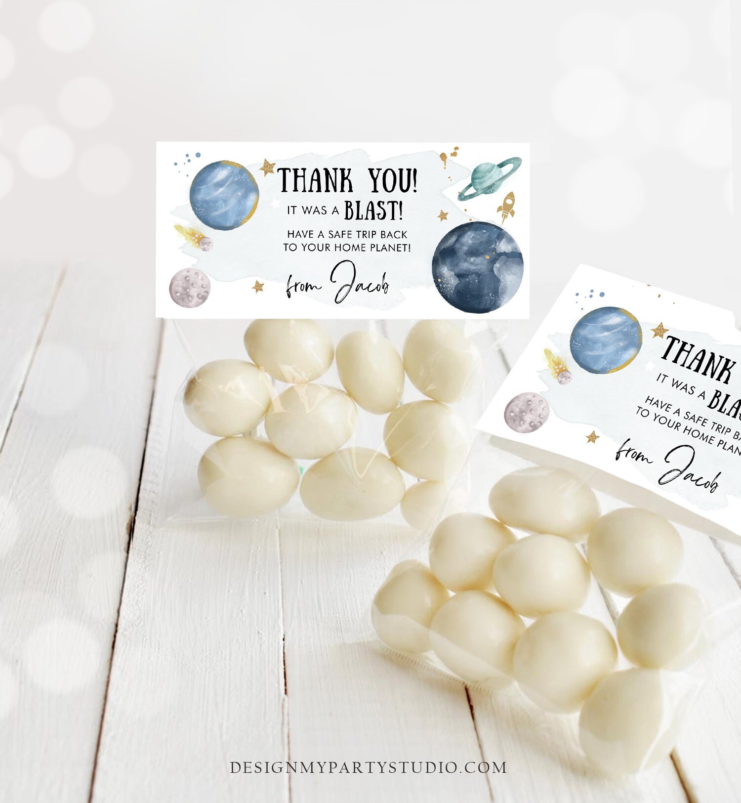Editable Outer Space Treat Bag Toppers Space Birthday Party Favors ...