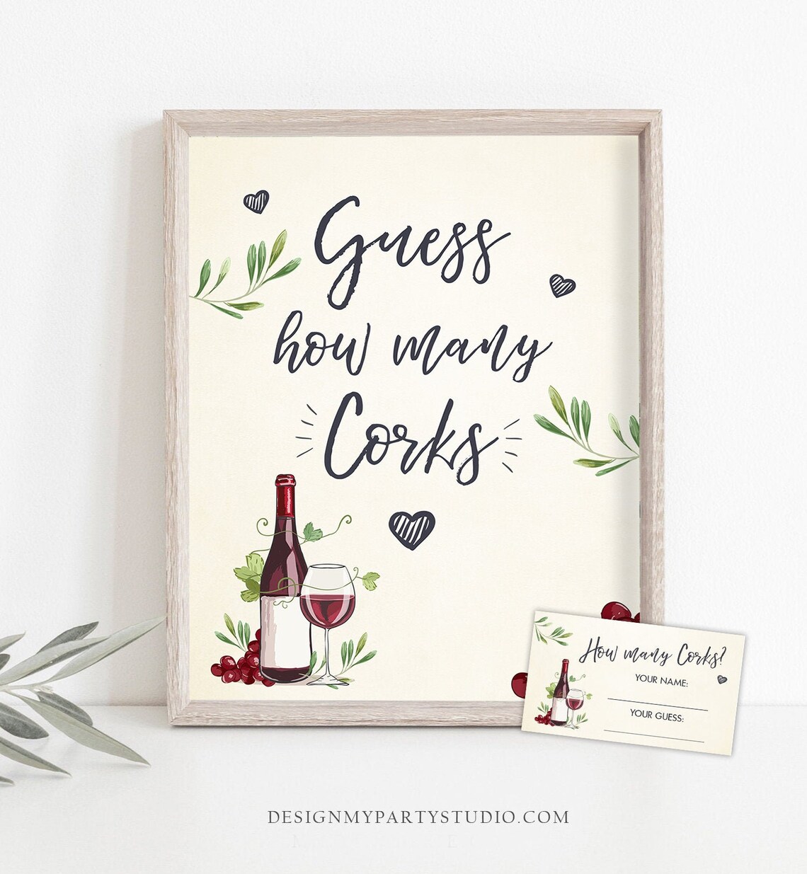 Guess How Many Corks Wine Bridal Shower Game Are in the Jar Wine ...