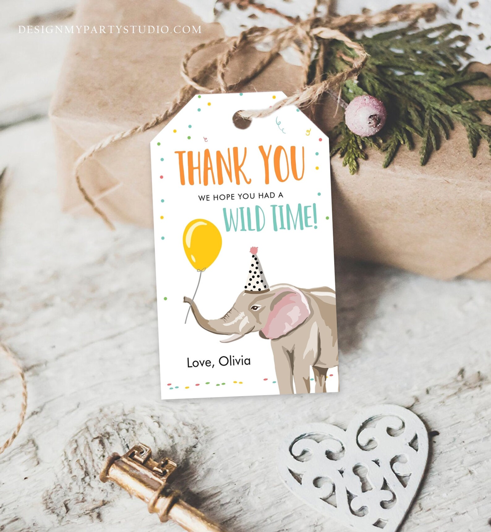 Editable Party Animals Favor Tags Wild One Animals Thank You Tags ...