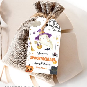 Editable Halloween Favor Tags Ghost Gift Tags You Are Spooktacular ...
