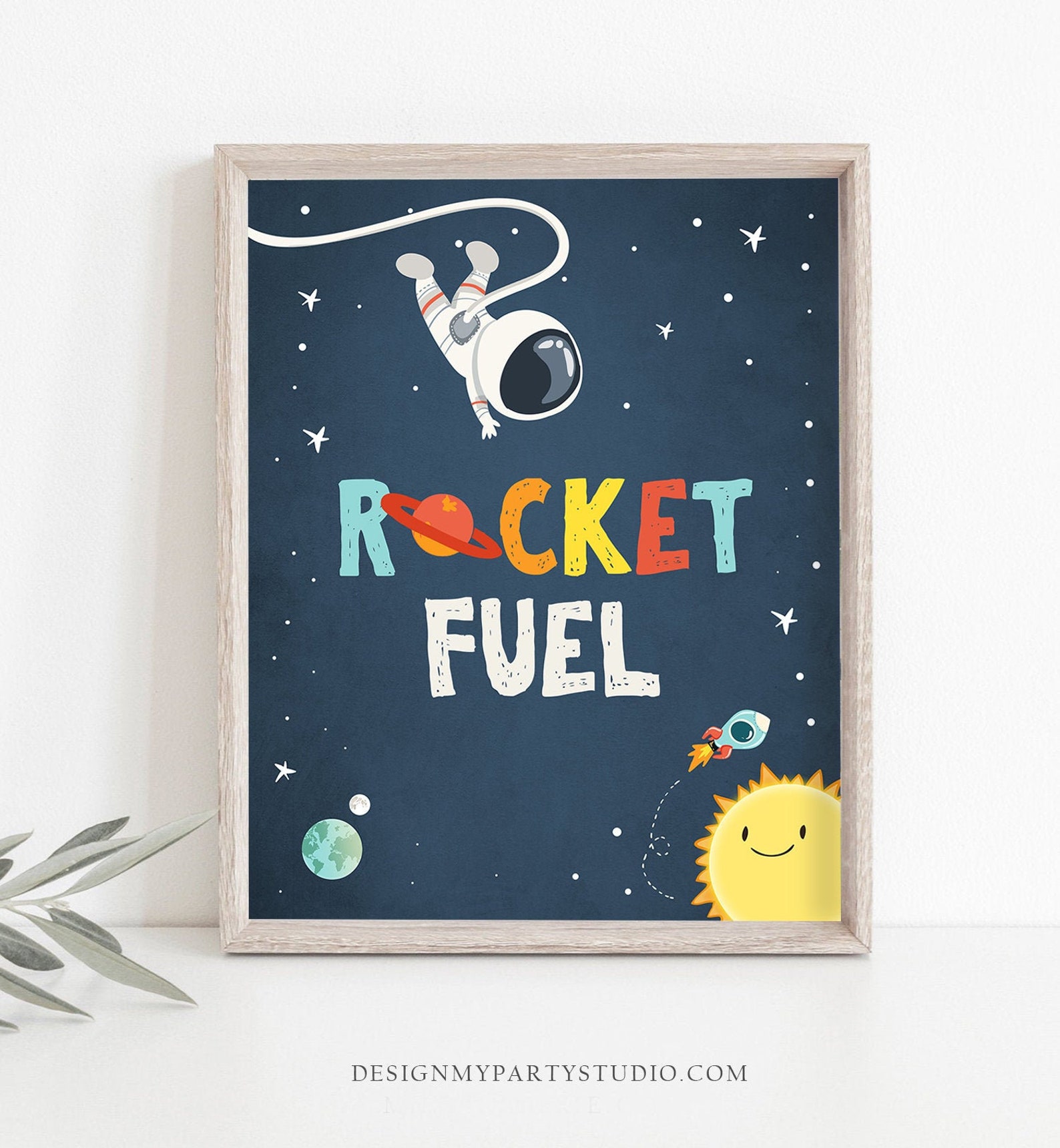 Rocket Fuel Space Party Sign Outer Space Birthday Sign Astronaut Party ...